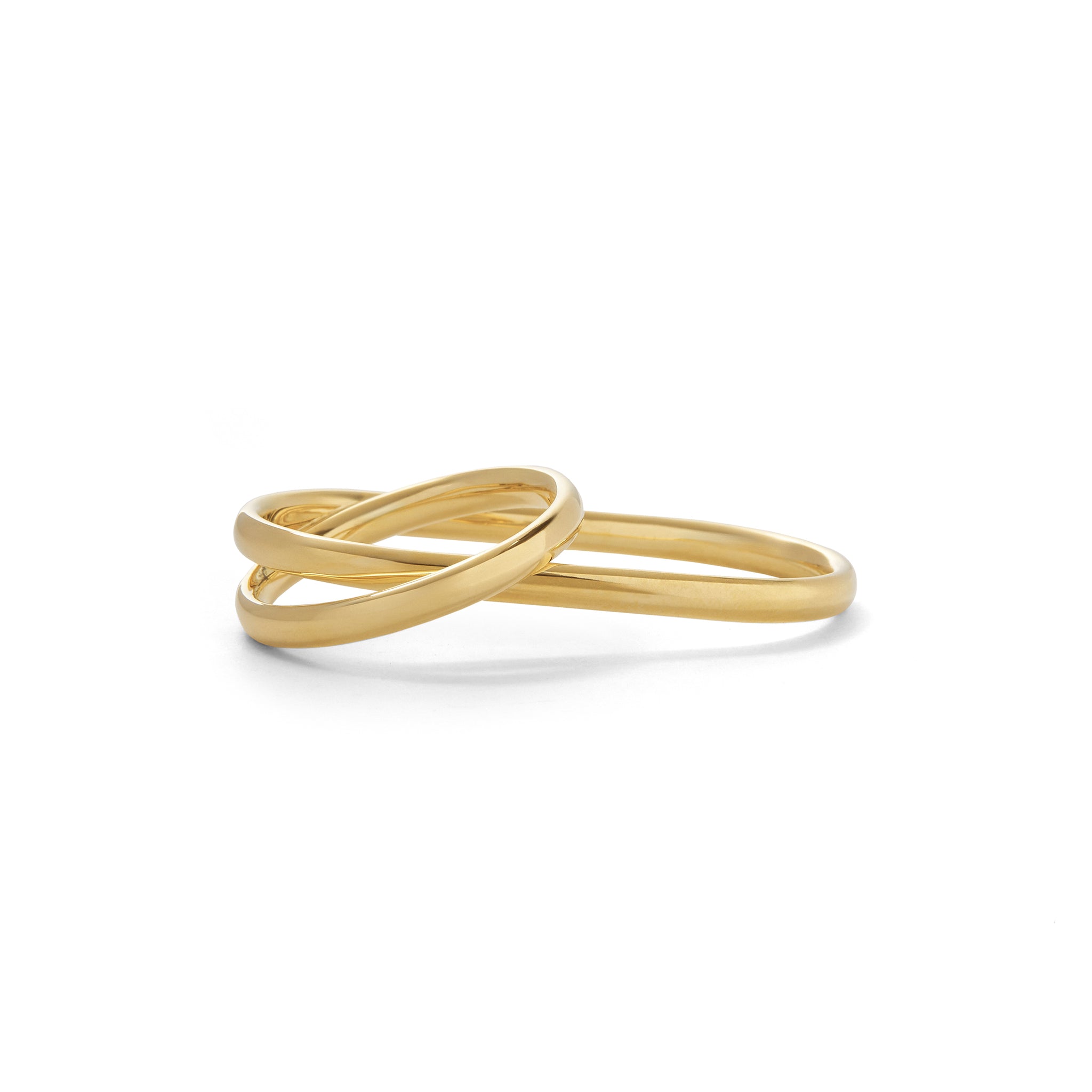 Double Finger Axis Ring in Yellow Gold